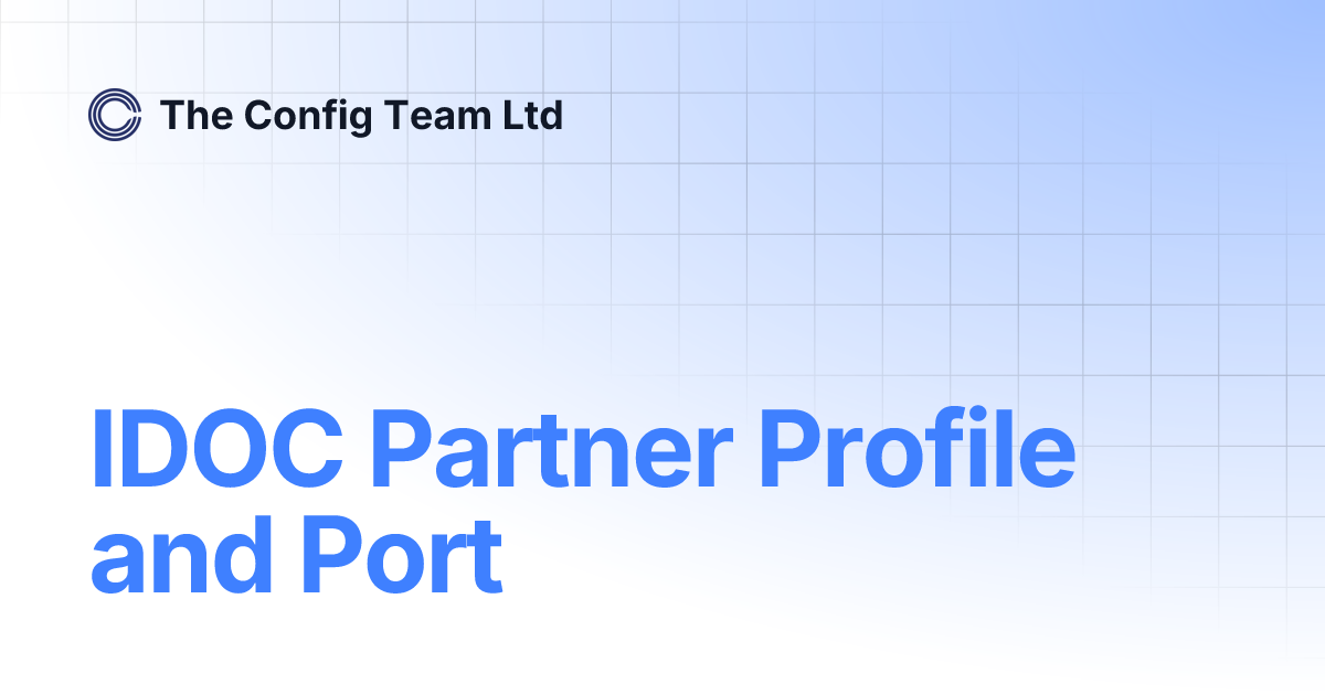 IDOC Partner Profile and Port | CodingControl™ | The Config Team Ltd